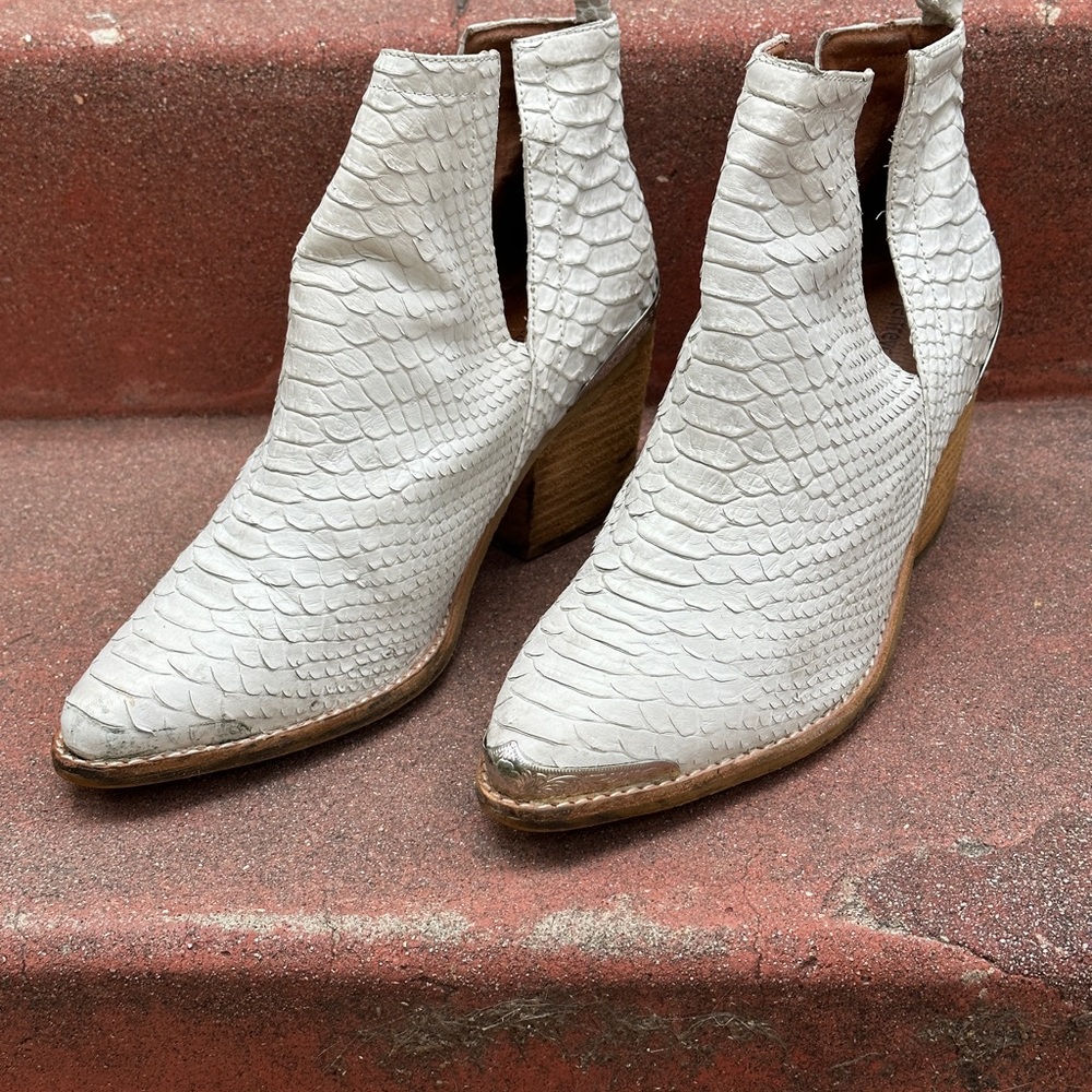Jeffrey Campbell White Snake Boots - Gem